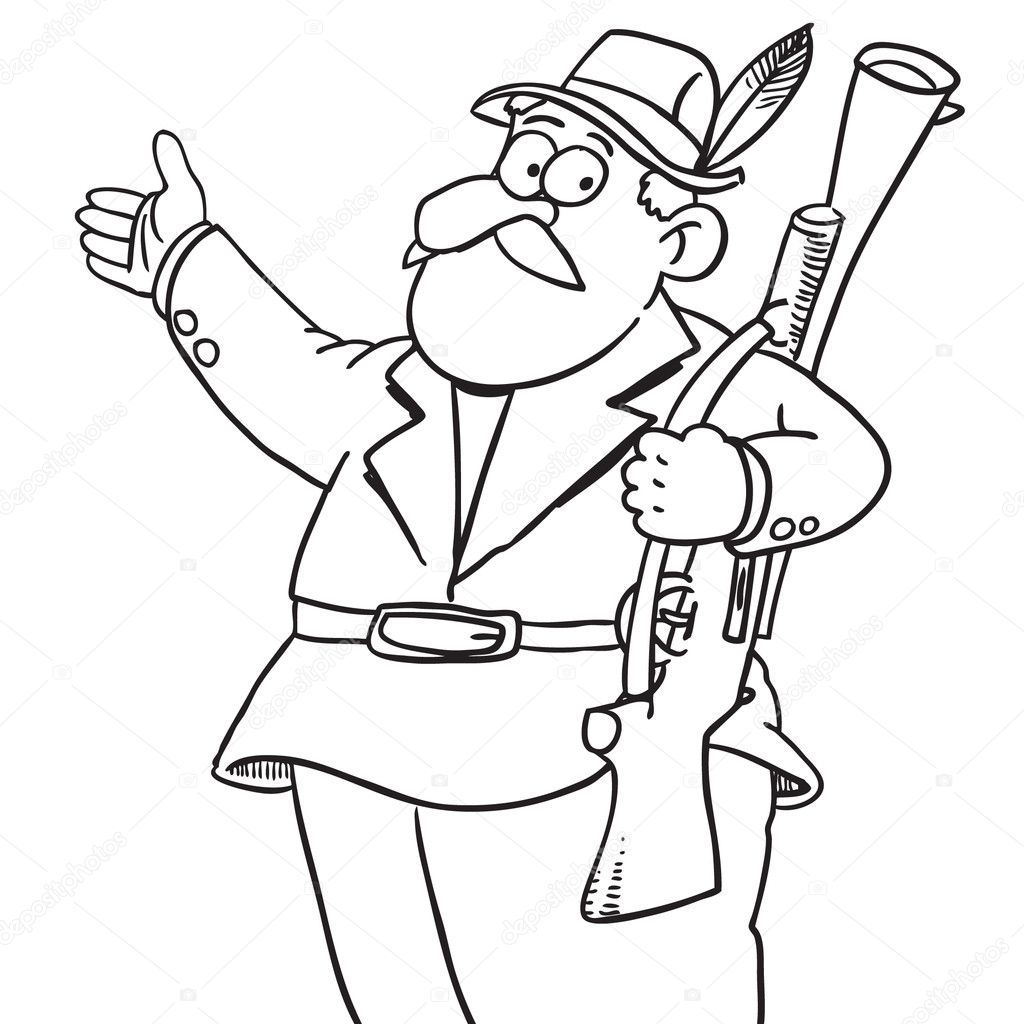 Cazador de dibujos animados — Vector de stock © tajim1 #9385269