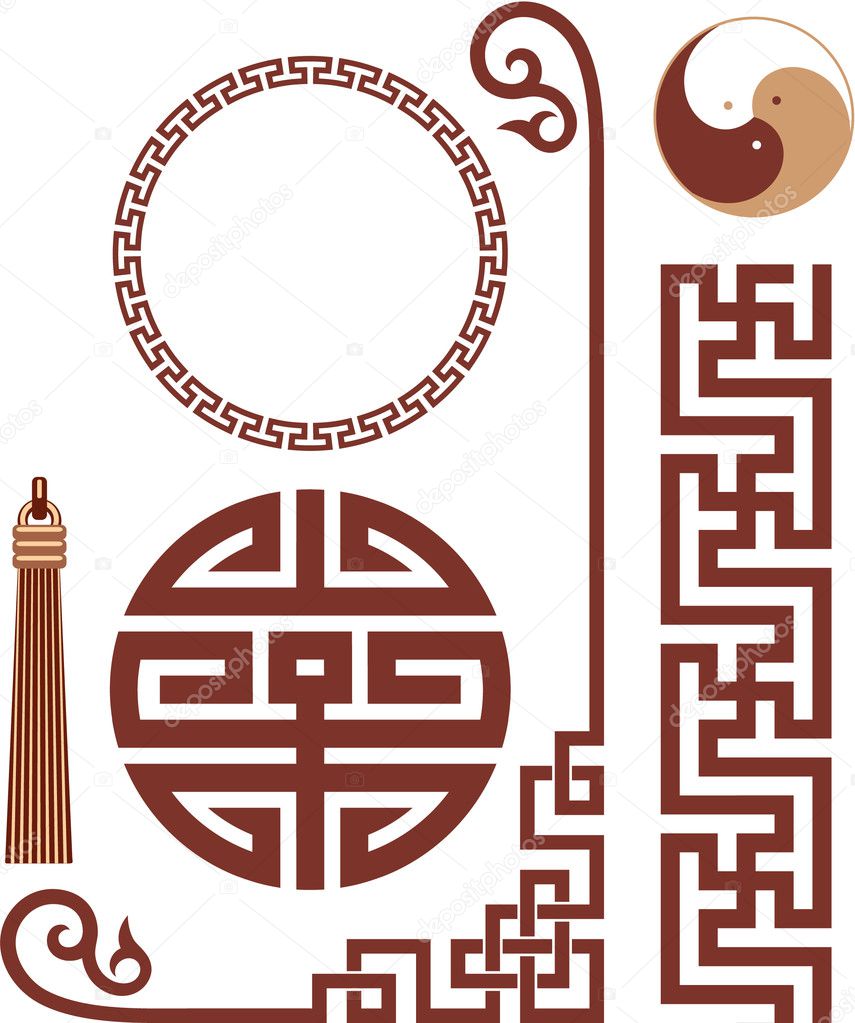 Vector Set of Oriental Chinese Design Elements — Stock Vector ... Vector Set of Oriental Chinese Design Elements — Stock Vector ...