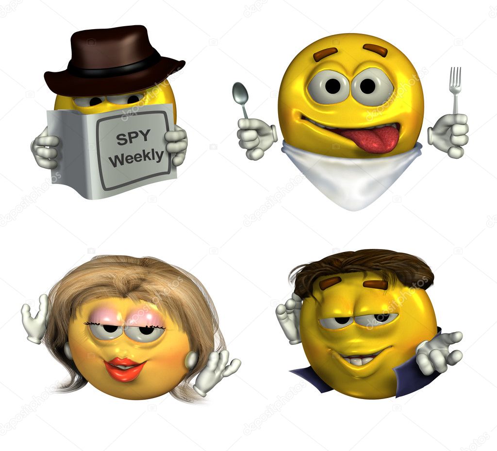 Quatro emoticons incomuns — Fotografias de Stock © AlienCat #8295739 Quatro emoticons incomuns — Fotografias de Stock © AlienCat #8295739