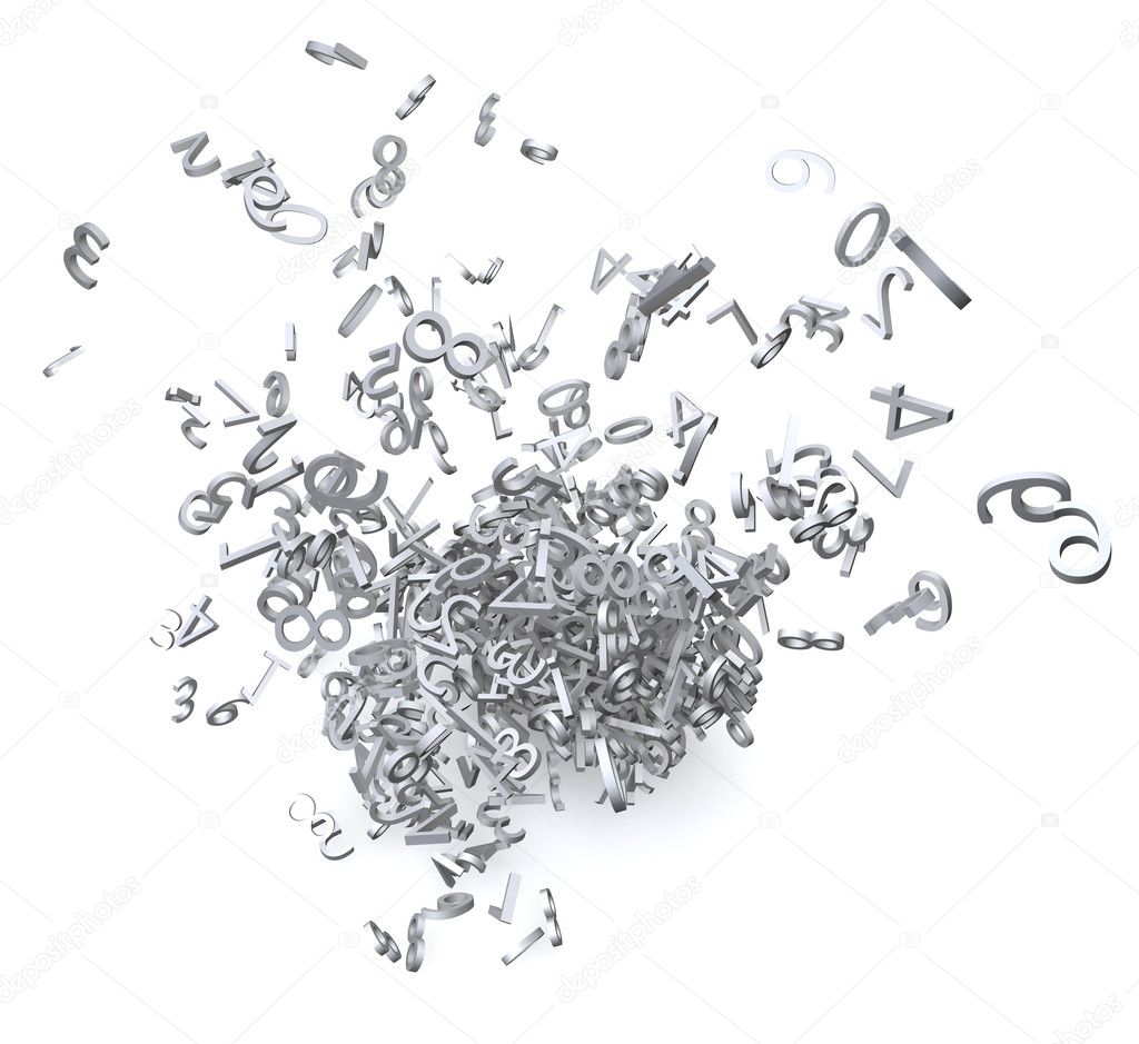 3d numbers exploded Stock Photo by ©sommersby 10598199