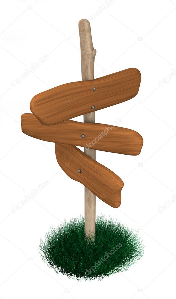 Wooden billboard isolated over white Stock Photo by ©sommersby 8983593