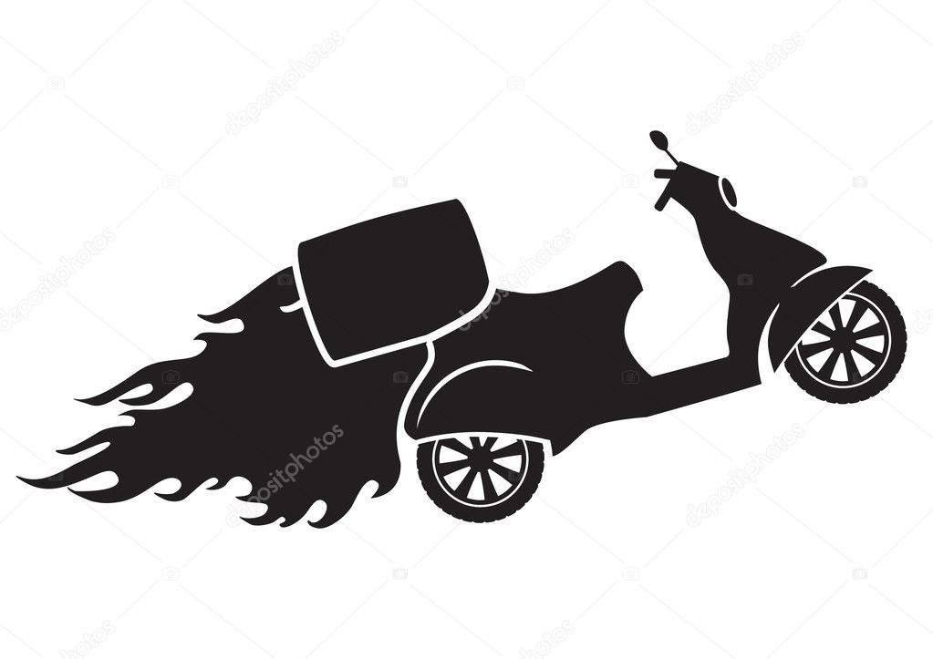 Scooter silhouette Stock Vector by ©megastocker 9111873
