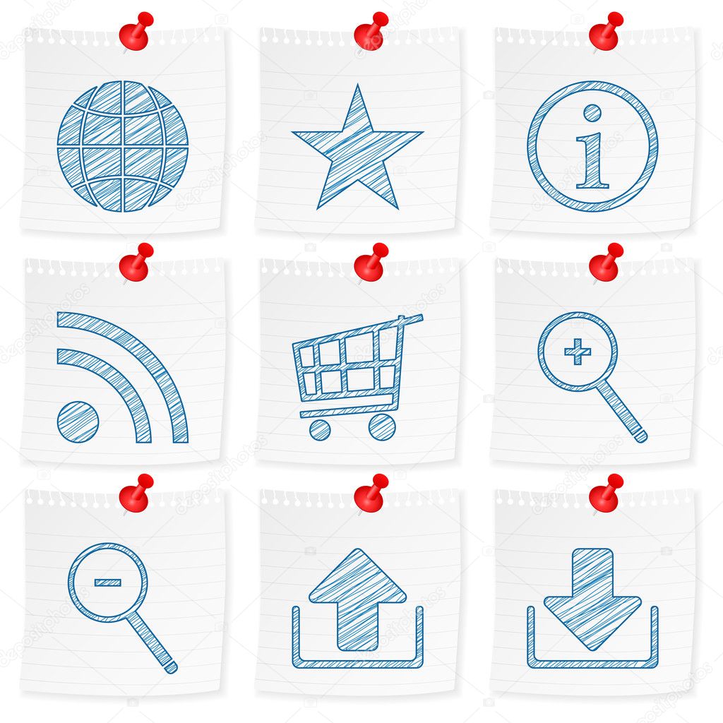 Paper note and drawing internet symbol Stock Vector by ©julydfg 10565167