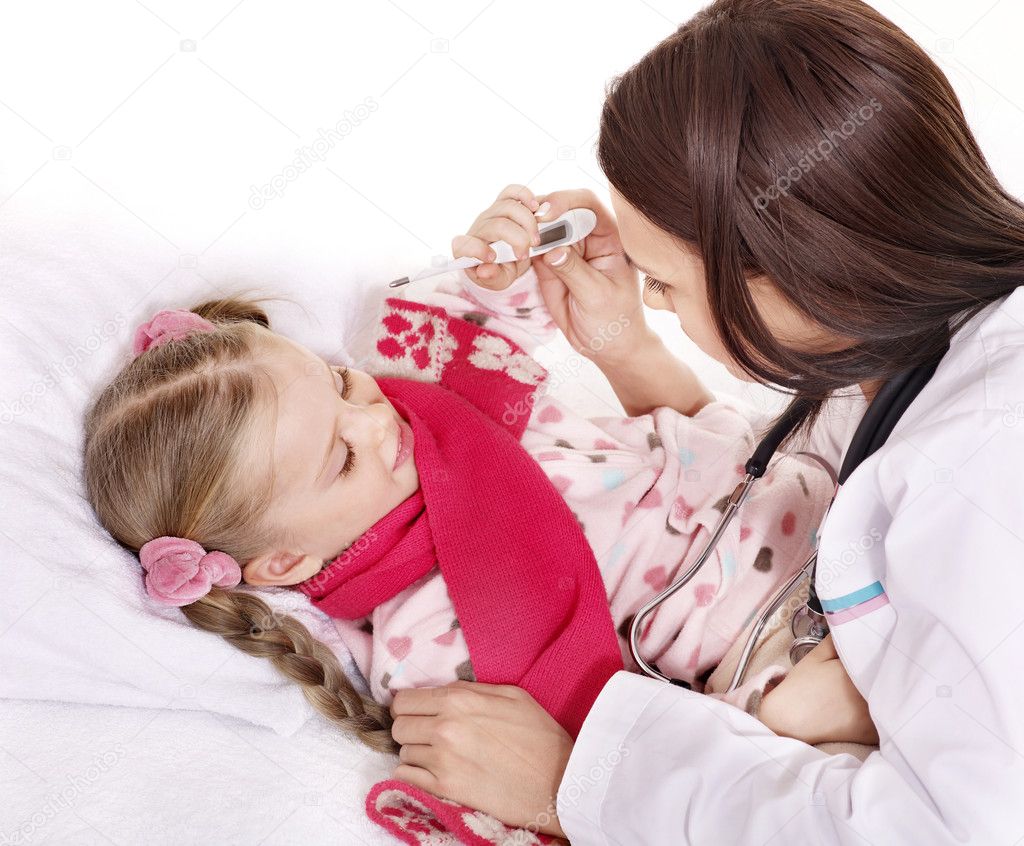 Doctor take child temperature — Stock Photo © poznyakov #8665601