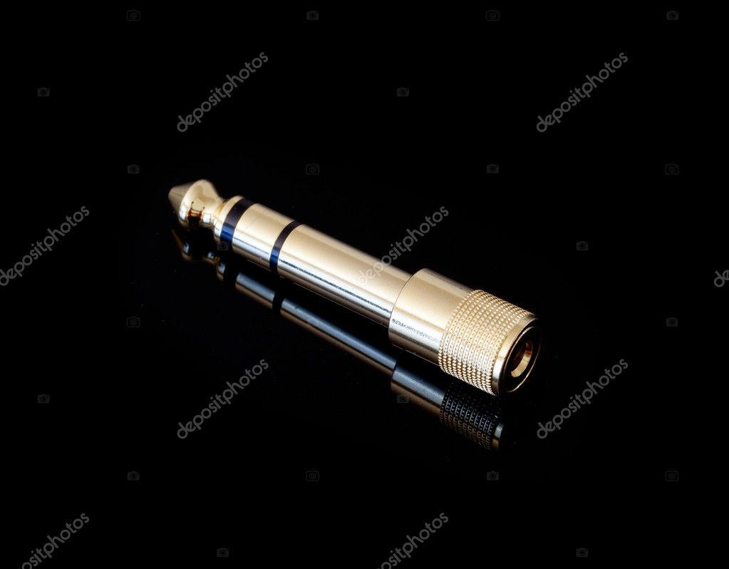 Gold plated jack plug adapter — Stock Photo © steveheap #8002512