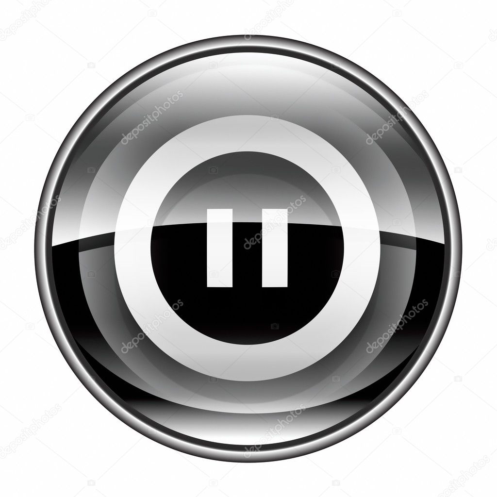 Pause icon black, isolated on white background. Stock Photo by ©zeffss ...