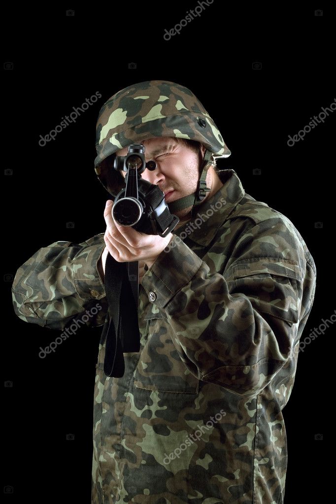 hombre armado apuntando con un arma — Foto de stock © acidgrey #9786243