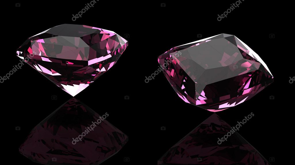 Ruby gems isolated on black background. Gemstone Stock Photo by ...