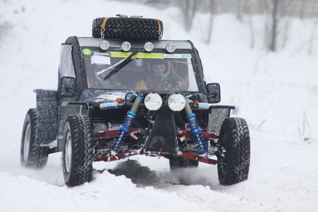 The quad bike's drivers ride over snow track – Stock Editorial Photo ...