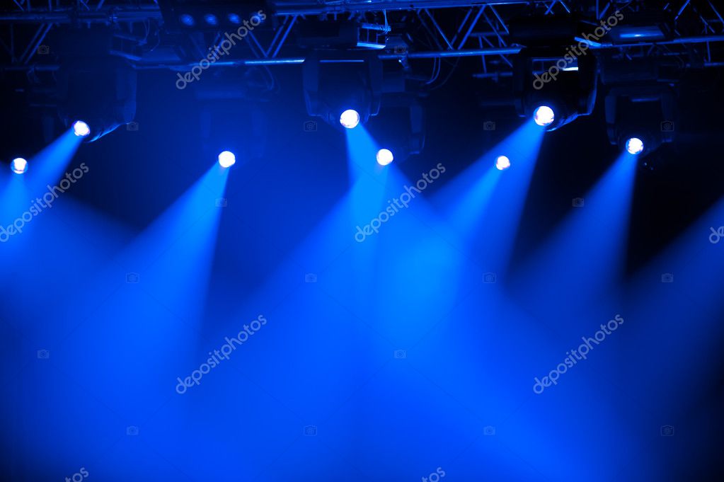 Blue stage spotlights Stock Photo by ©mahout 10172860