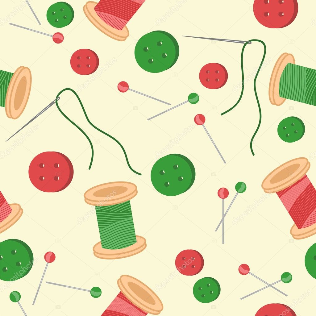 Seamless background with needlework objects — Stock Vector © kle555 ...