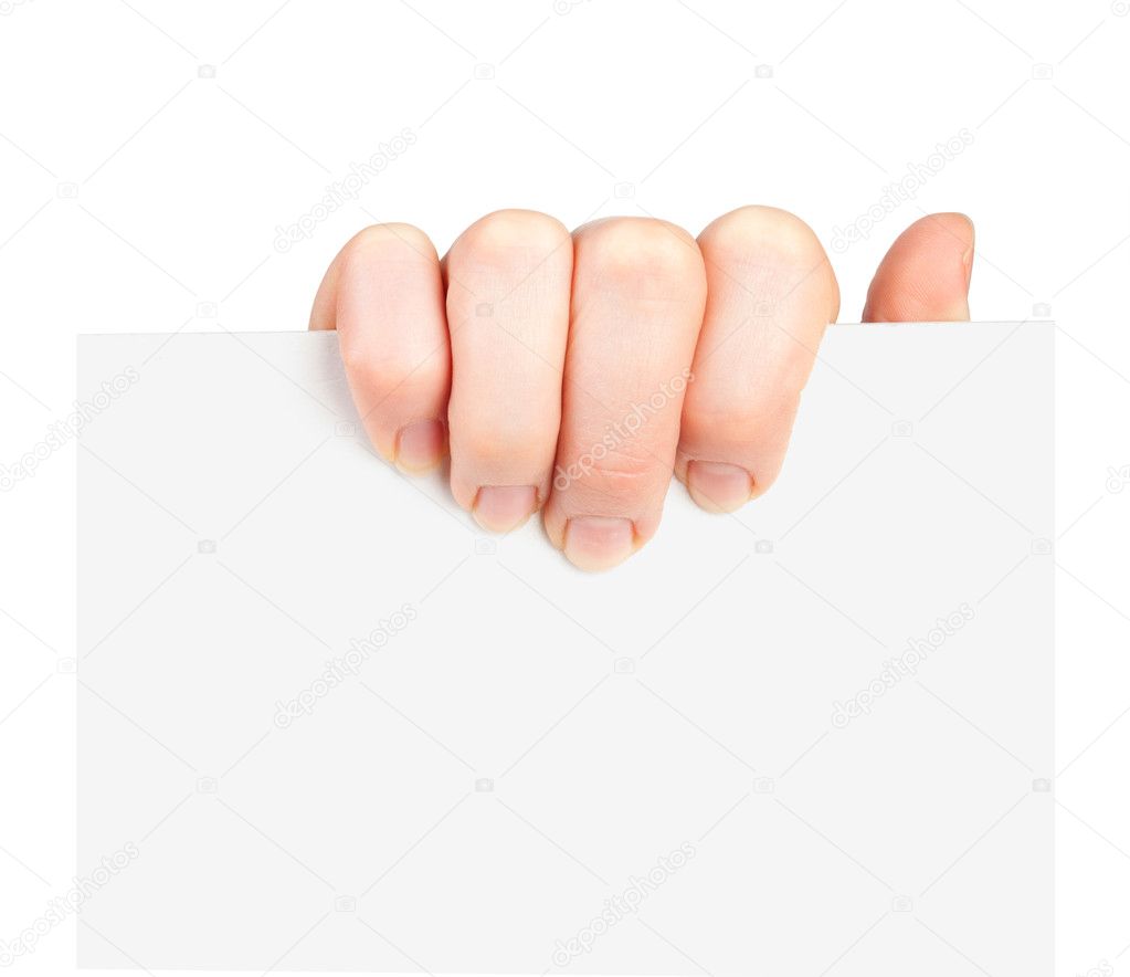 Hand holding paper Stock Photo by ©urfingus 10063315