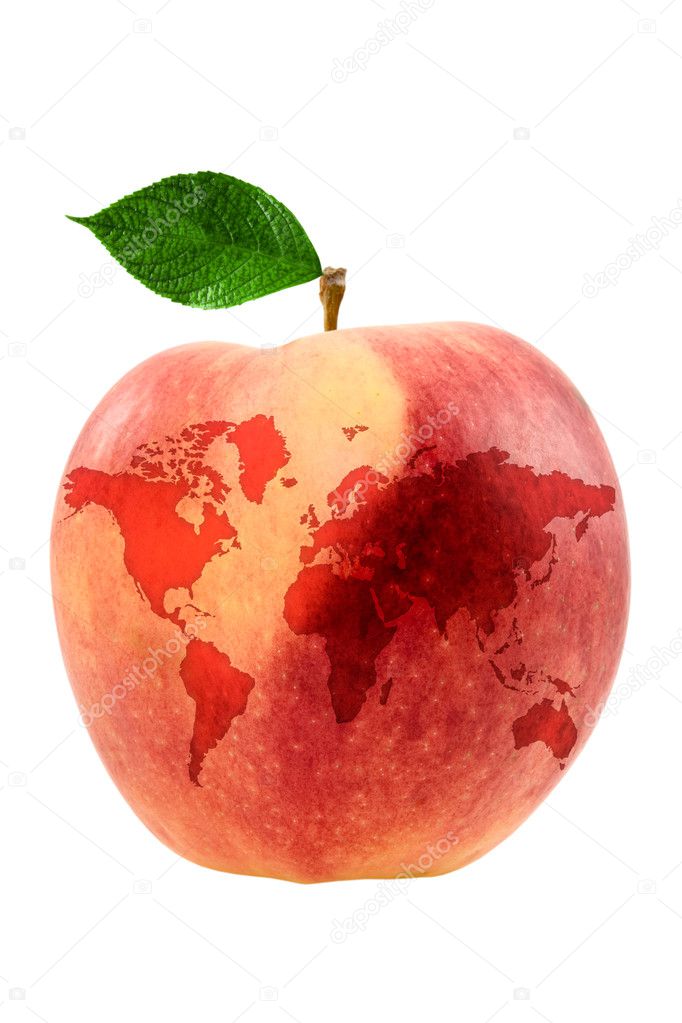 Apple with world map — Stock Photo © grapix #8385552