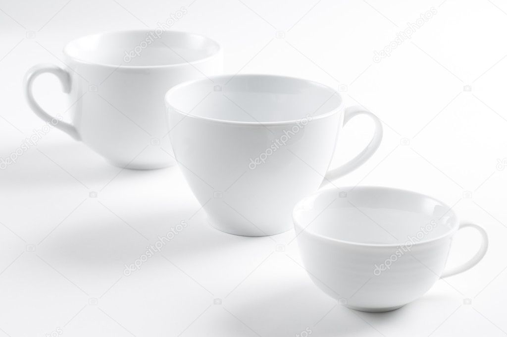 Three different white cups — Stock Photo © manera #8637541