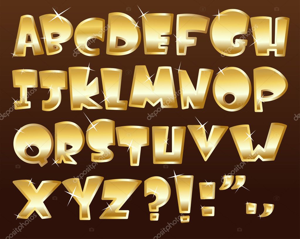 Gold alphabet Stock Vector by ©yayayoyo 9161560