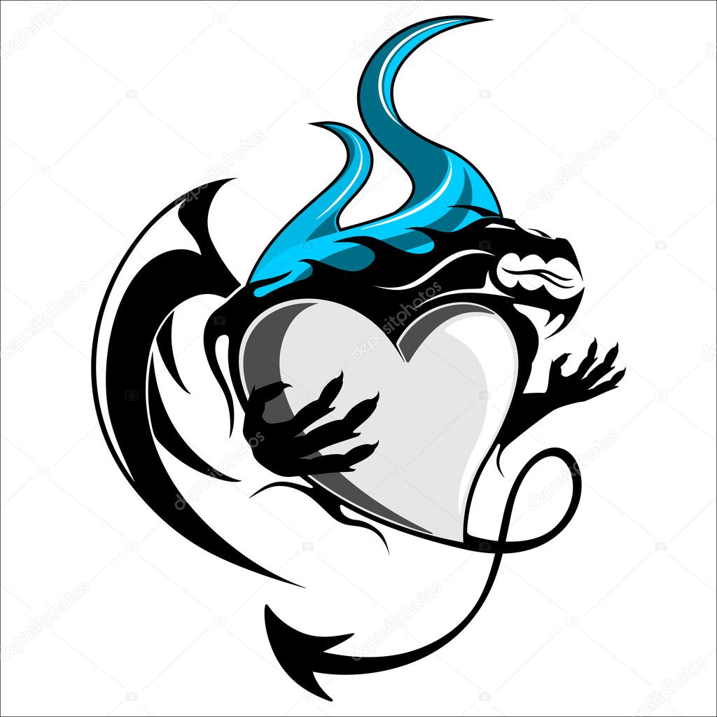 Half Angel Half Demon Heart Tattoo