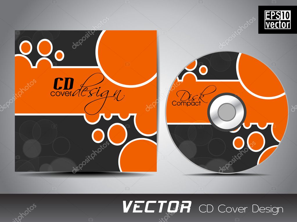 Vector CD cover design with colorful abstract design in grey and ...