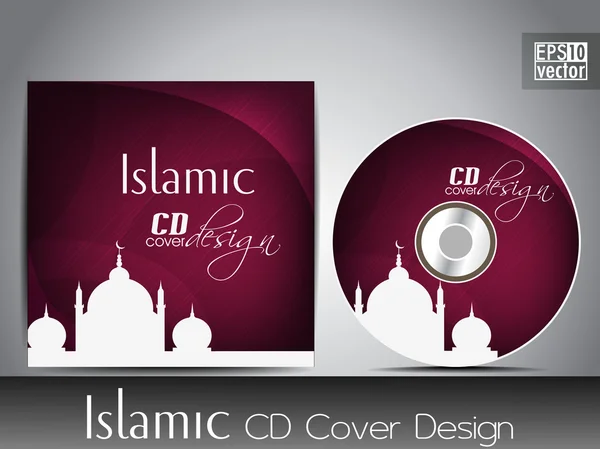 Islamic CD cover design with Mosque or Masjid silhouette with bl Stock ...