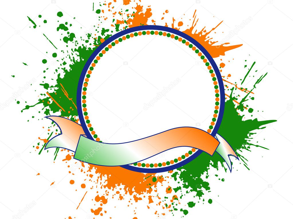 A template frame with copy space for text on Indian tri color gr Stock ...