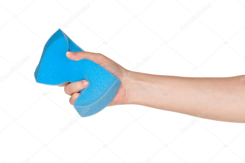 Hand with kitchen sponge Stock Photo by ©DenisNata 9250713
