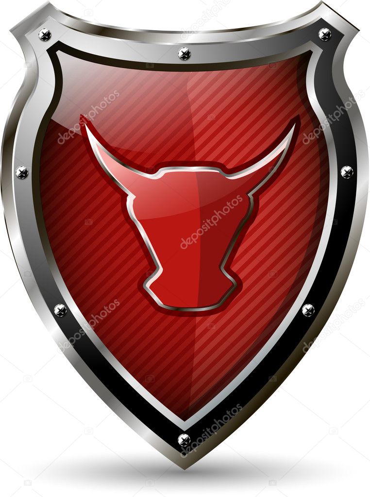 Shield with the red bull — Stock Vector © brux17 #9199253