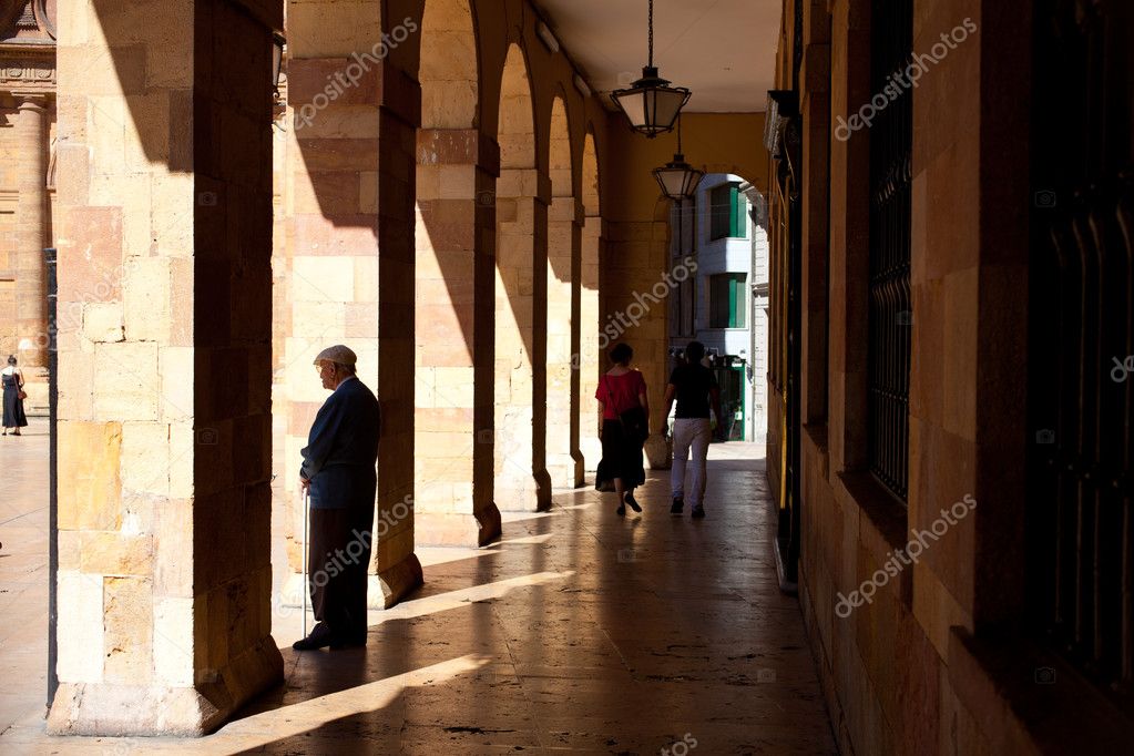 Old man under the porch — Stock Photo © bepsimage #8043850