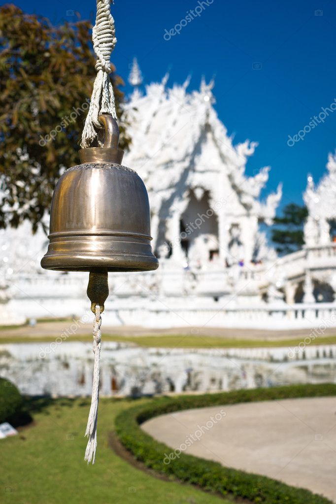 Bell in white temple — Stock Photo © timbrk #10616089