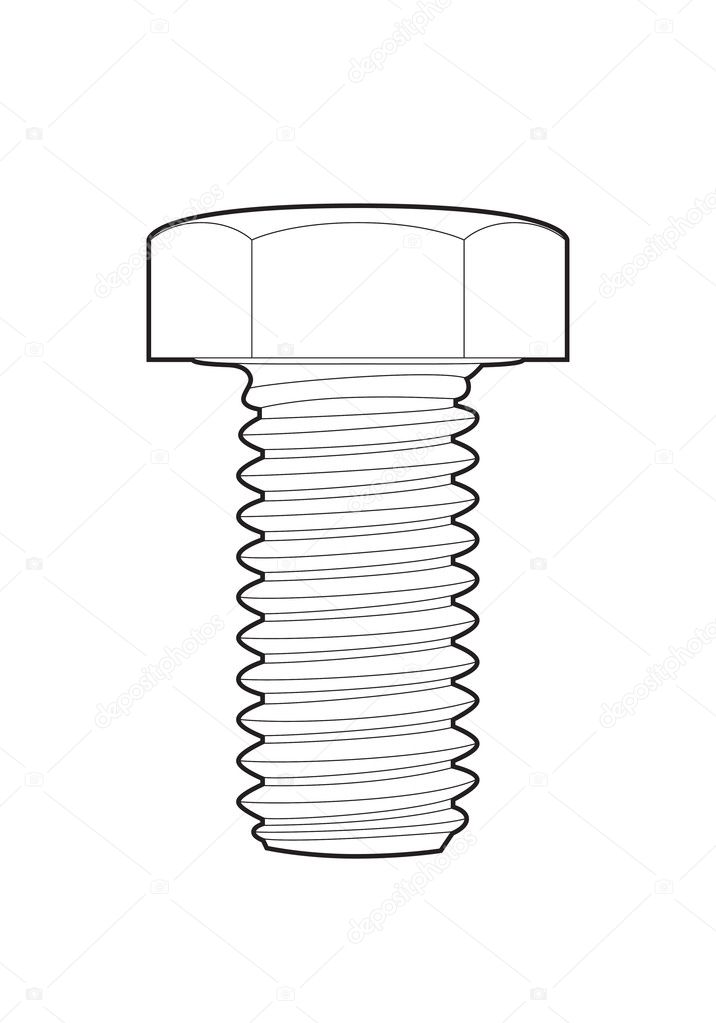 Outline Bolt Stock Vector Image by ©Chisnikov #7981379