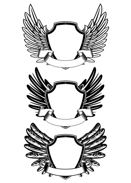 Angel wings shield Stock Vectors, Royalty Free Angel wings shield ...