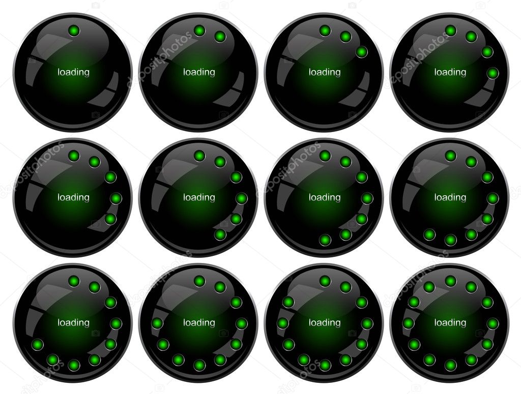 Loading buttons set for web site over white Stock Photo by ©ayo888 9031081