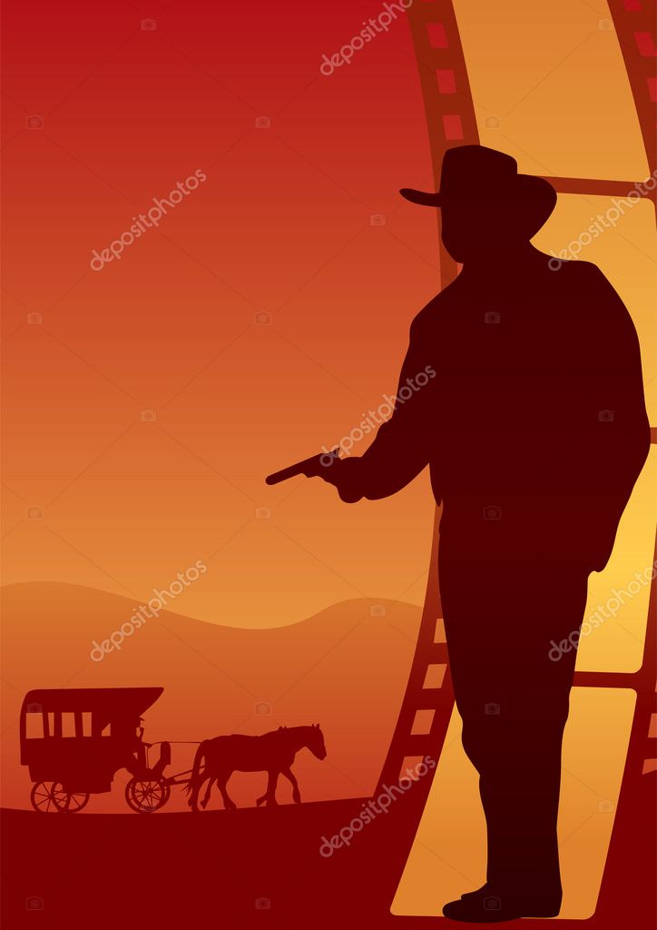 Western poster Stock Vector Image by ©oxygen64 #9726357