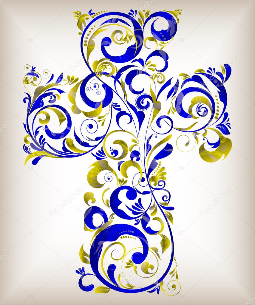 Vector floral cross Stock Vector Image by ©Mary1507 #10193263