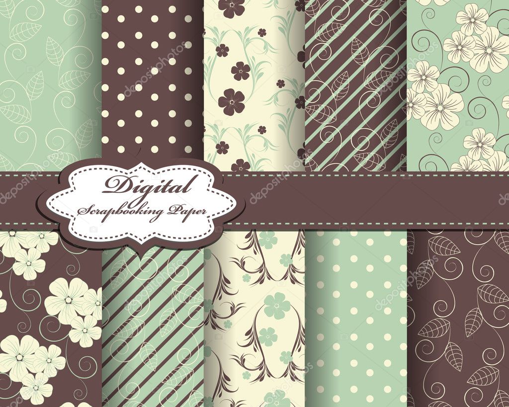 Set of flower vector paper for scrapbook Stock Vector Image by ...