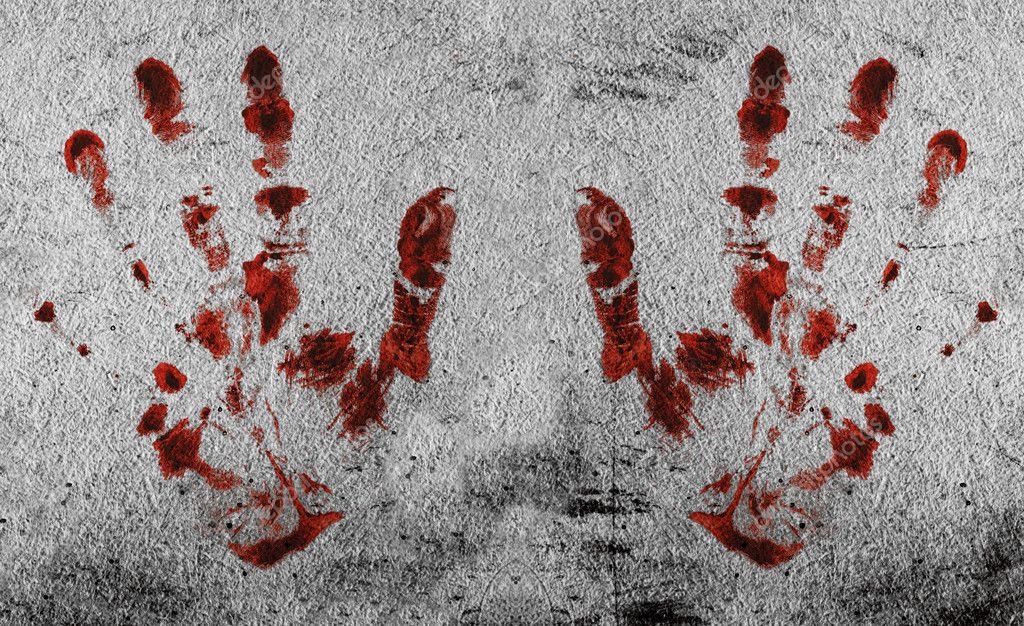 Background with a print of a bloody hands Stock Photo by ©Molodec_ 9818808