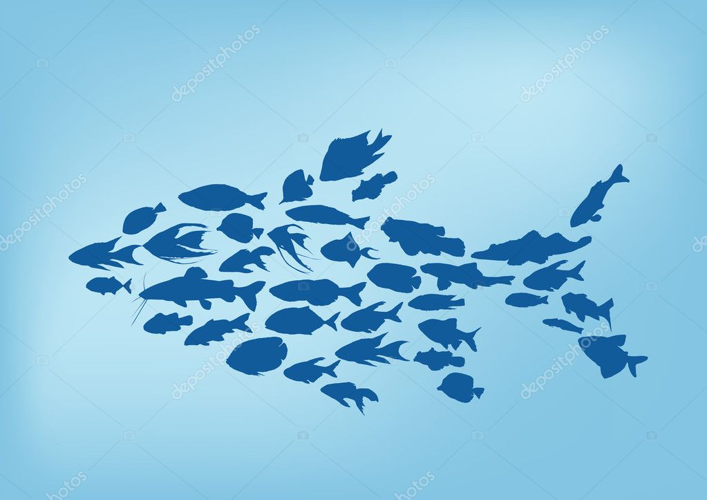 Complex blue fish Stock Vector Image by ©Dr.PAS #8543830