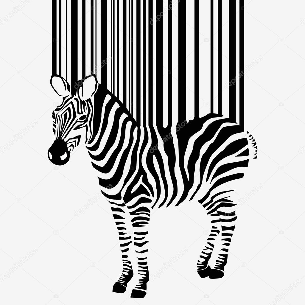 Abstract zebra silhouette with barcode — Stock Photo © sdmixx #10415177