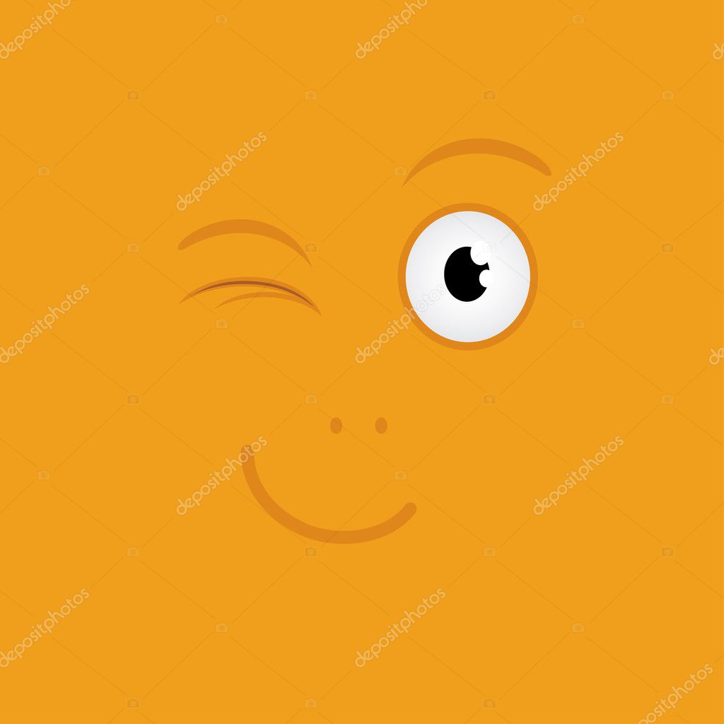 Winking cartoon face Stock Vector Image by ©Roman_Volkov #9620702