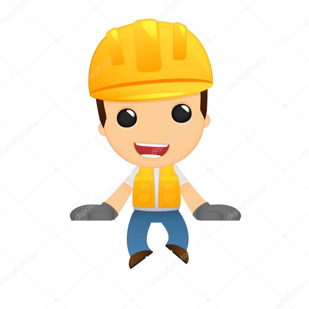 Divertido constructor de dibujos animados Vector de stock #10451079 de ...