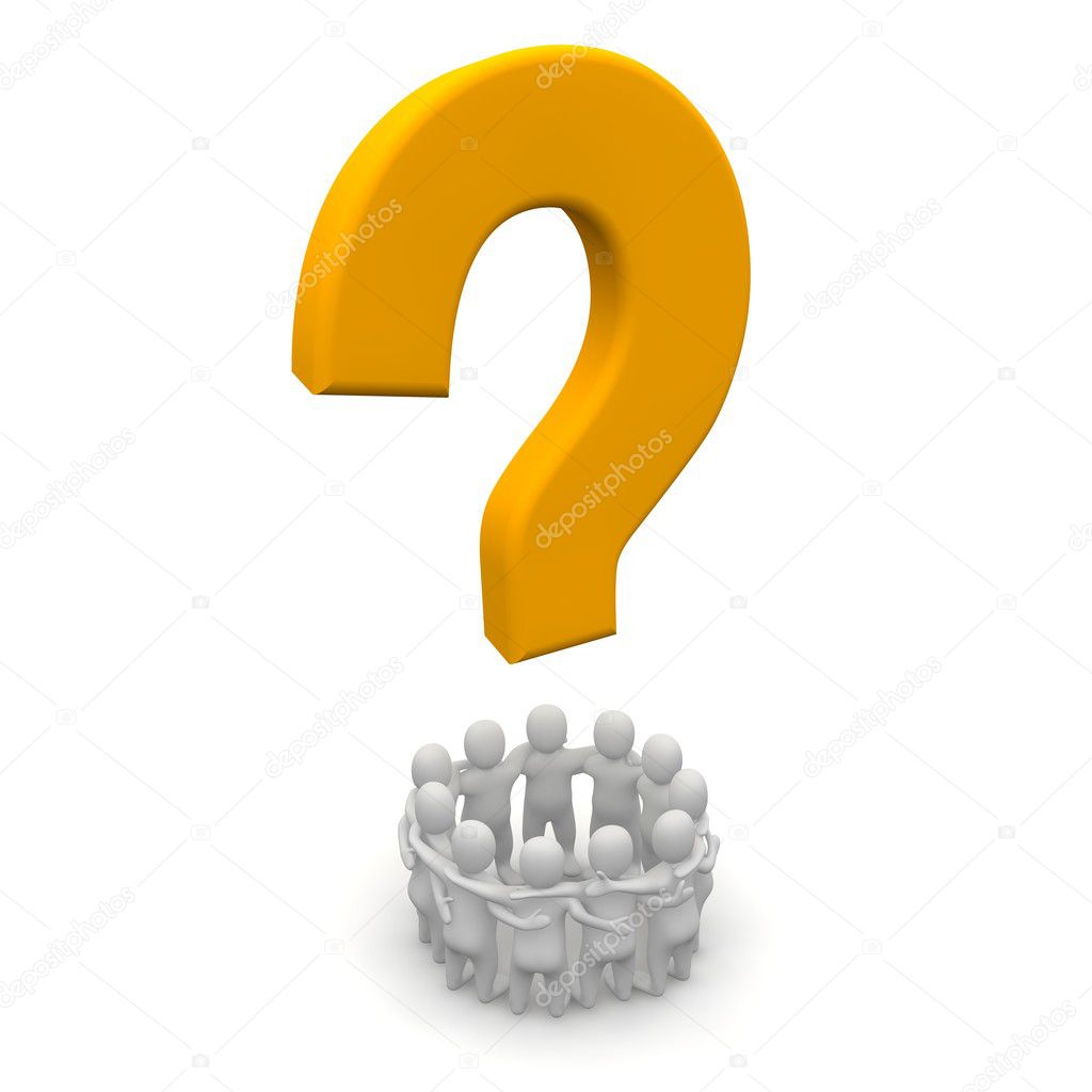 Group and question mark — Stock Photo © skvoor #8508080