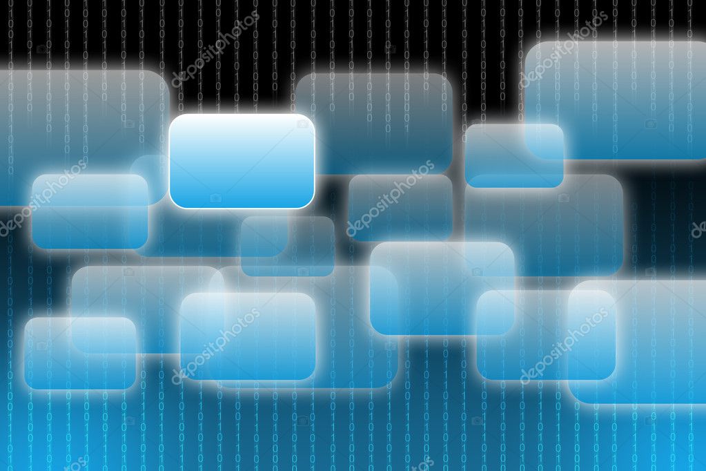 Touch screen buttons and binary code in background — Stock Photo ...