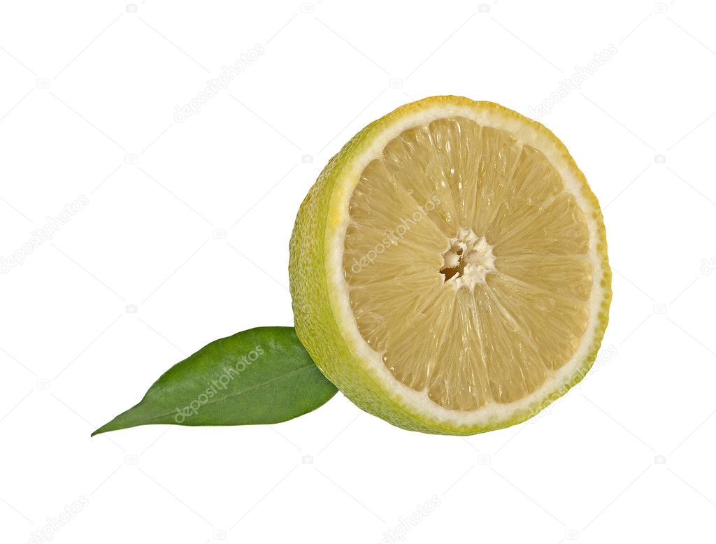Section of lemon isolated on white background — Stock Photo © vaeenma ...
