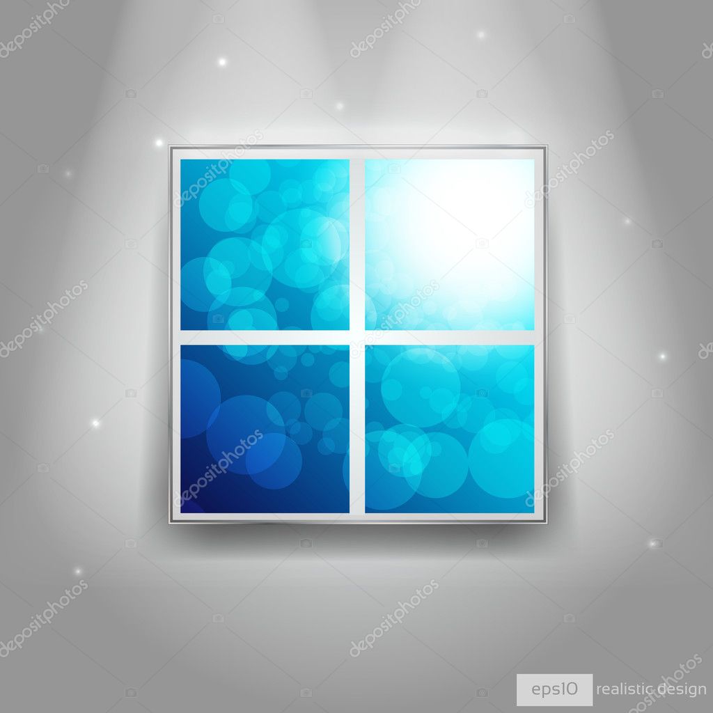 Colorful Window on the Wall — Stock Vector © hunthomas #9370488