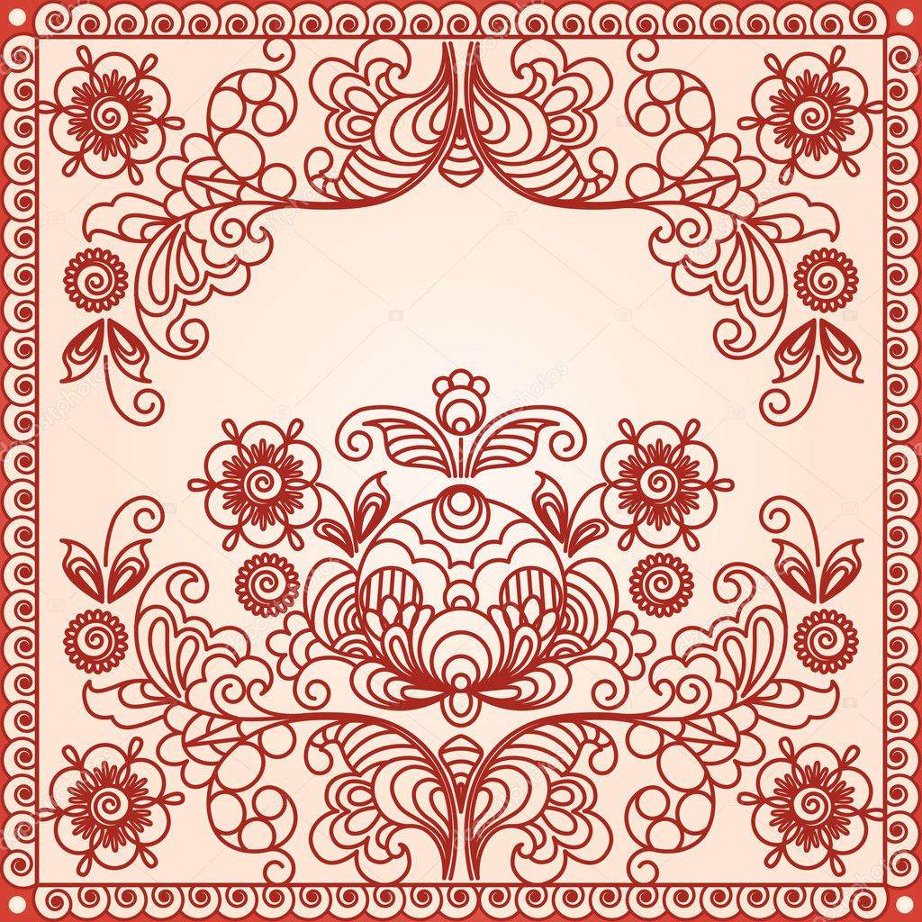 Stylized floral design. Vintage frame. — Stock Vector © tashh1601 #8858643