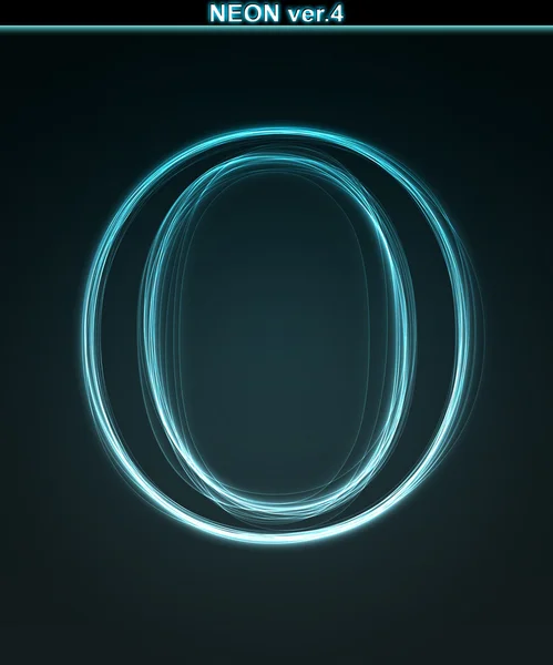 Glowing neon font. Shiny letter O - Stock Image - Everypixel