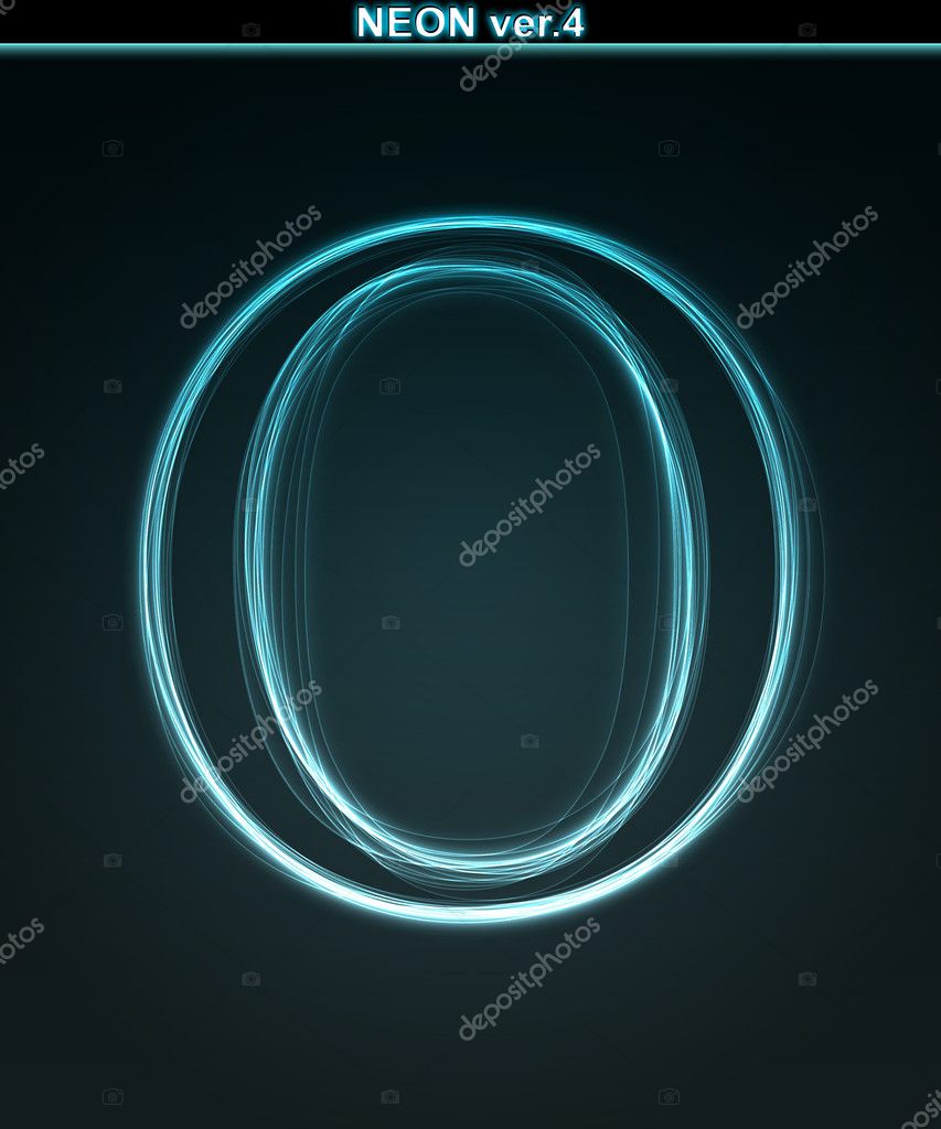 Fuente de neón brillante. Letra brillante O — Foto de stock © Designer ...