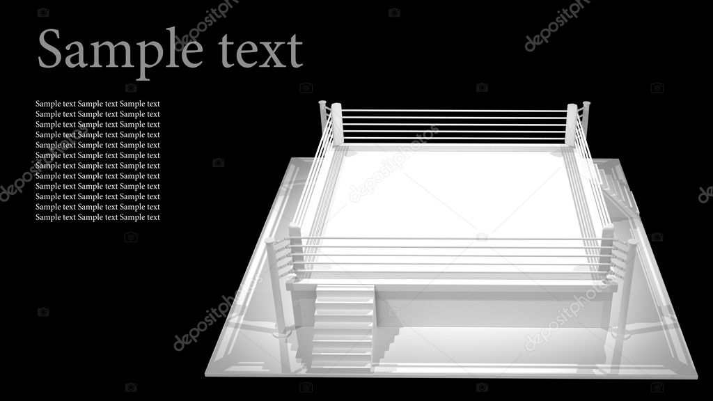 Boxing ring isolated on black background - 3d render high resolution ...