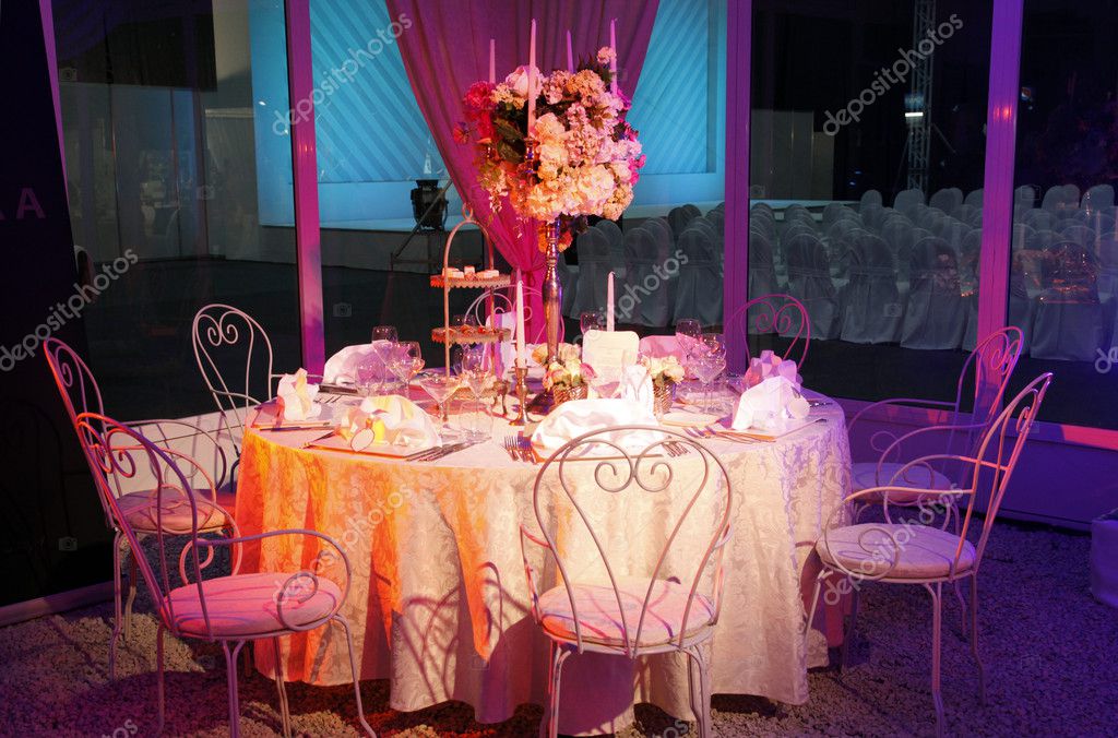 Beautiful table set for wedding — Stock Photo © zatletic #9185728 Beautiful table set for wedding — Stock Photo © zatletic #9185728