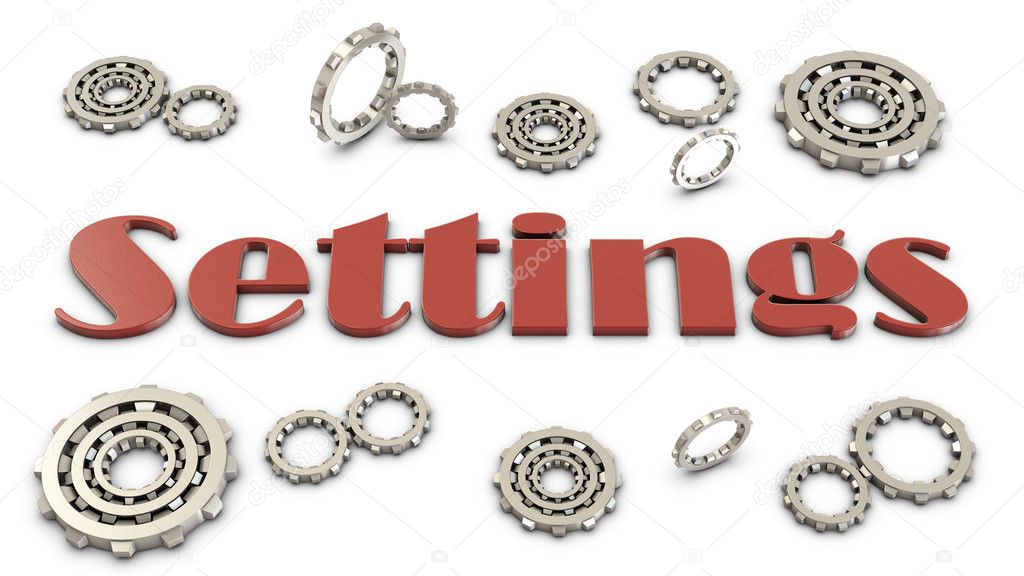 Settings text with gears Stock Photo by ©desert_fox99 10051998