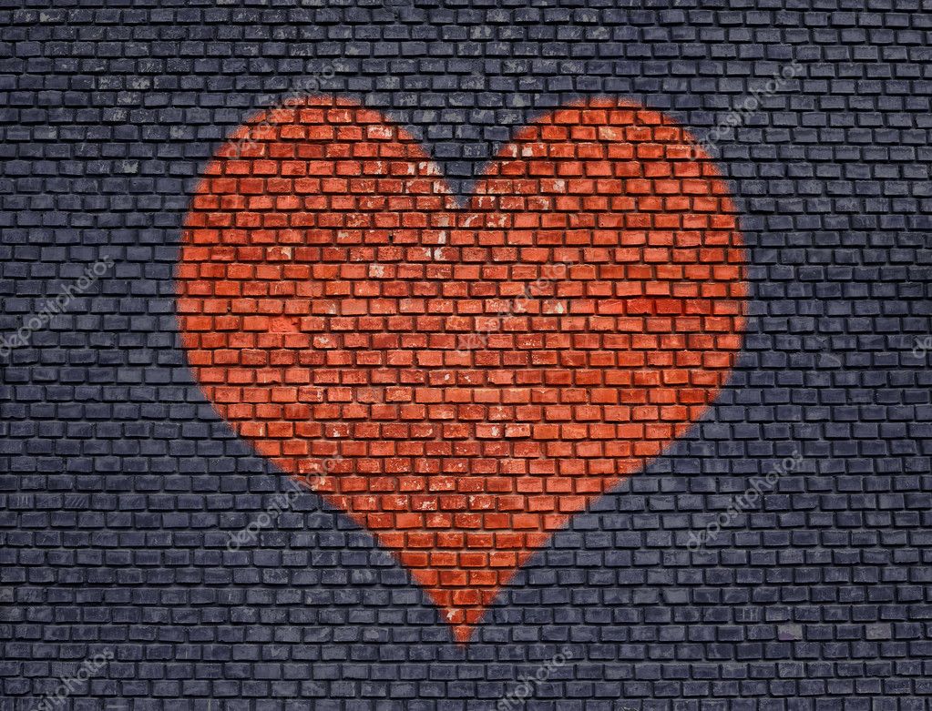 Heart on old brick wall — Stock Photo © palinchak #9449696