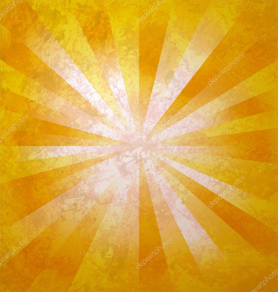 Yellow rays of light from center to the edges grunge background — Stock ...